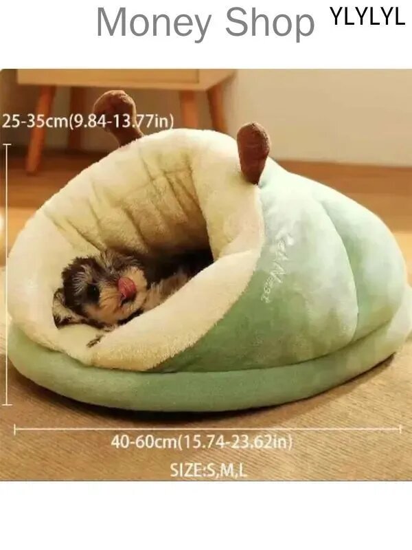 Домик-лежанка тапок для собак и кошек / Уютный тапочек для сна, 60х40х35 см, серый
