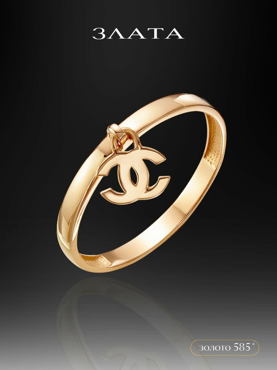 Кольцо тонкое, красное золото, 585 проба