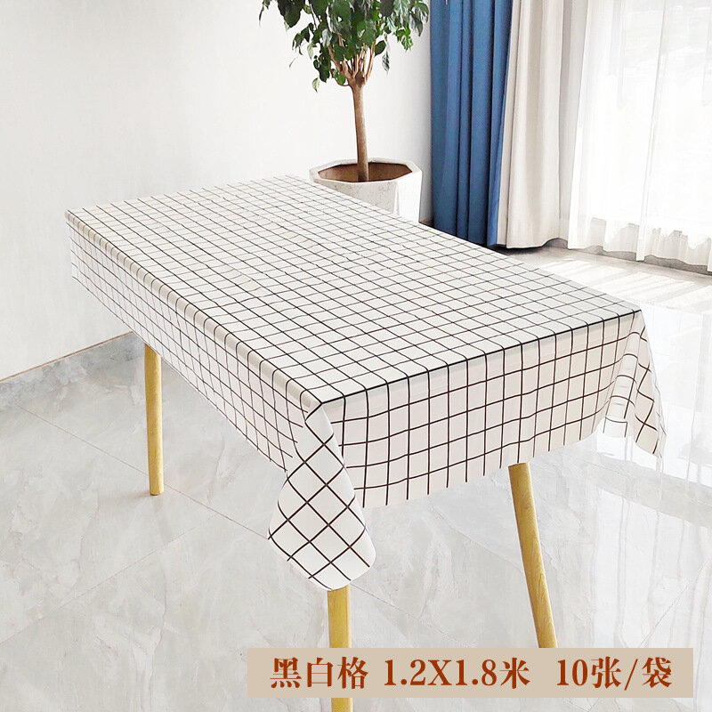 Одноразовая скатерть для детских праздников, стильный свежий принт, пластиковая водонепроницаемая скатерть для домашнего использования, квадратной формы.