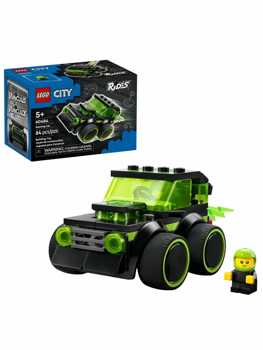 60484 Пластиковый Конструктор Lego City 60484 Gaming Race Car Игровая гоночная машина