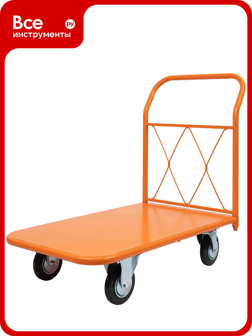 Тележка платформенная 600х1000 D160мм Gigant ТП-003, ручная, литые резиновые колеса, фиксированный