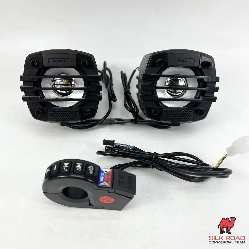 Мотоакустика Bluetooth 12-80V для мотоциклов, скутеров и электротранспорта, с двойными динамиками