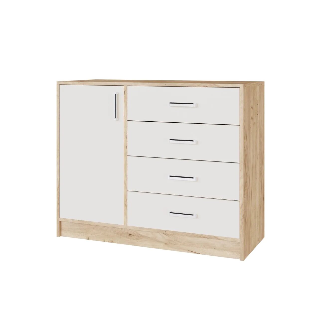 Комод «Катрин 6» роликовые направляющие, ЛДСП (Дуб крафт золотой/Белый) 100х43х83