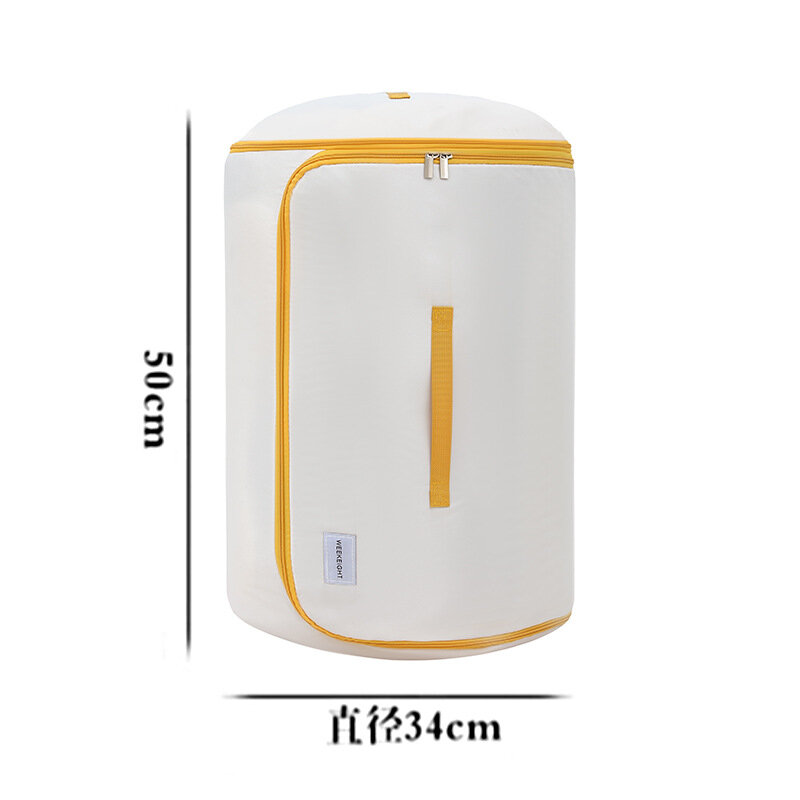 Цилиндрический мешок для хранения одеял для домашнего использования, вместительный компрессионный органайзер для упаковки одеял, одежды, летних покрывал и для перевозки.