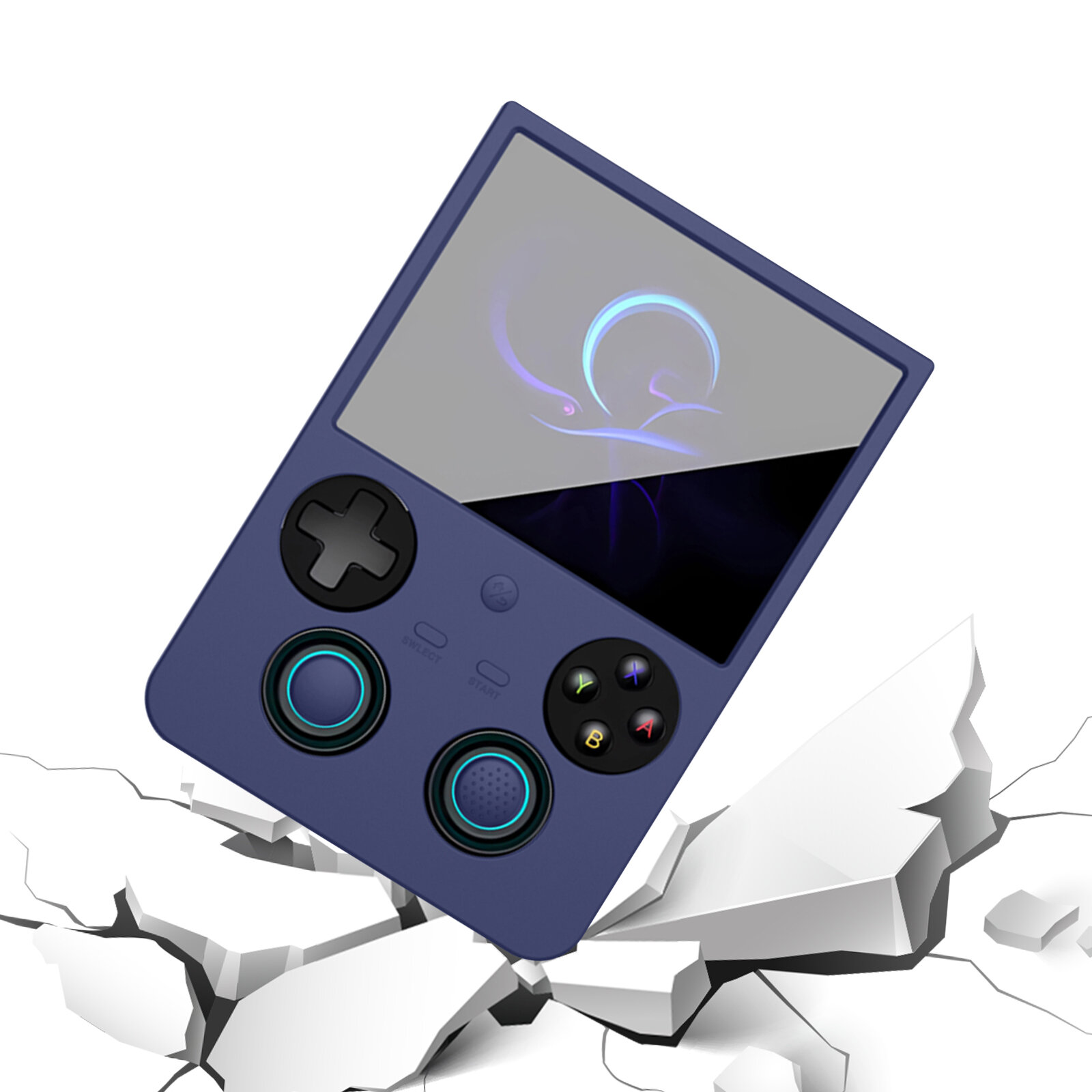 Силиконовый чехол для игровой консоли ANBERNIC RG477V, синий, противоударный
