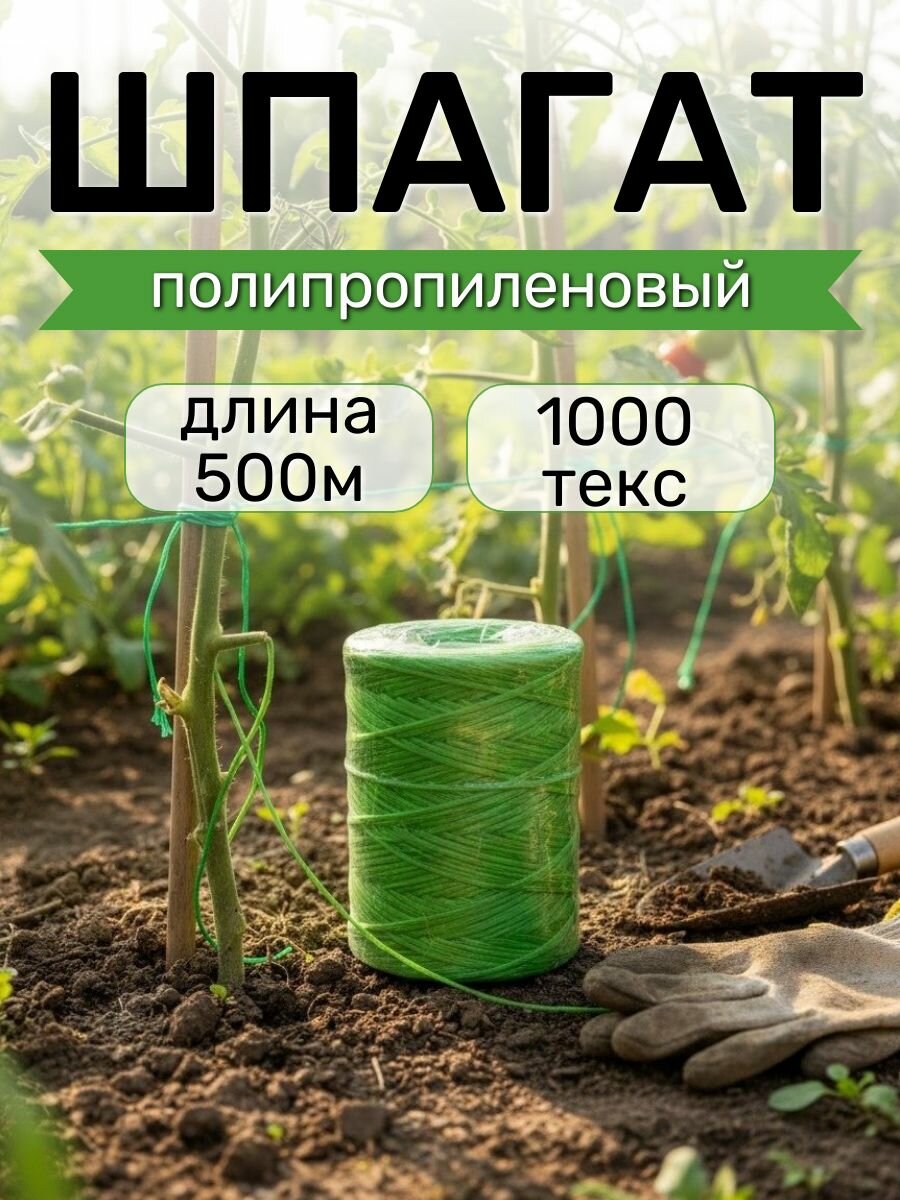 Шпагат полипропиленовый 500 метров, салатовый