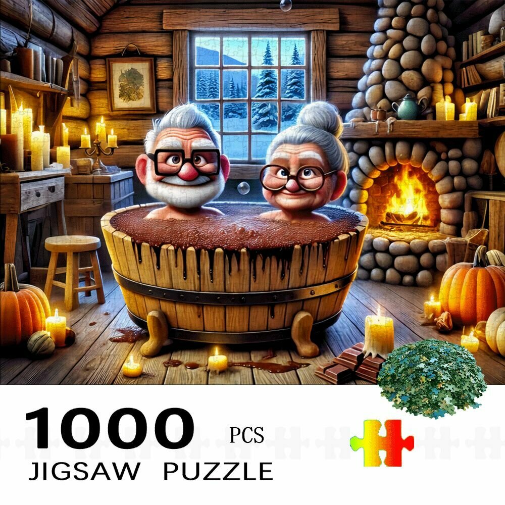 Пазлы для взрослых на 1000 деталей Дедушка и бабушка 50х70 см подарочный набор пазл-картина большой пазл