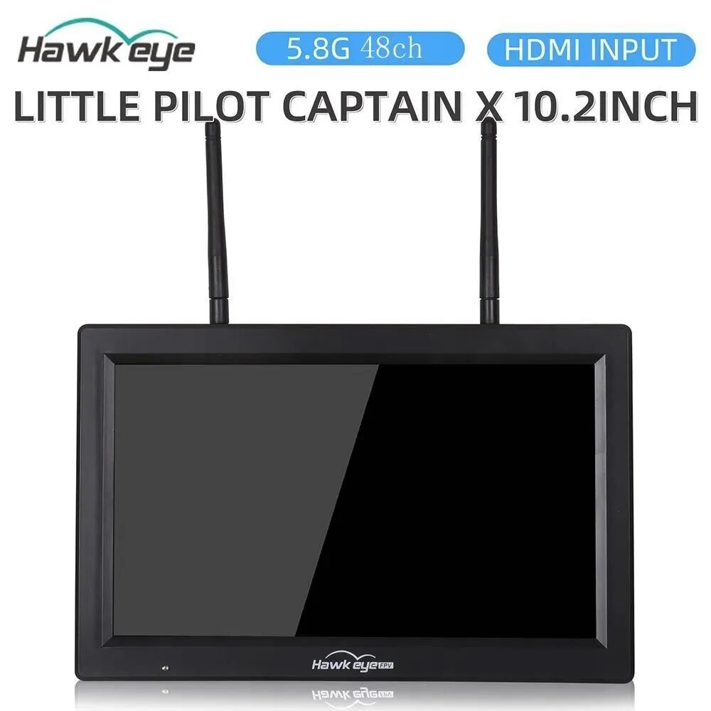 Монитор Hawkeye Little Pilot Captain X с видеорегистратором 5,8G 48CH 10,2-дюймовый двойной приемник
