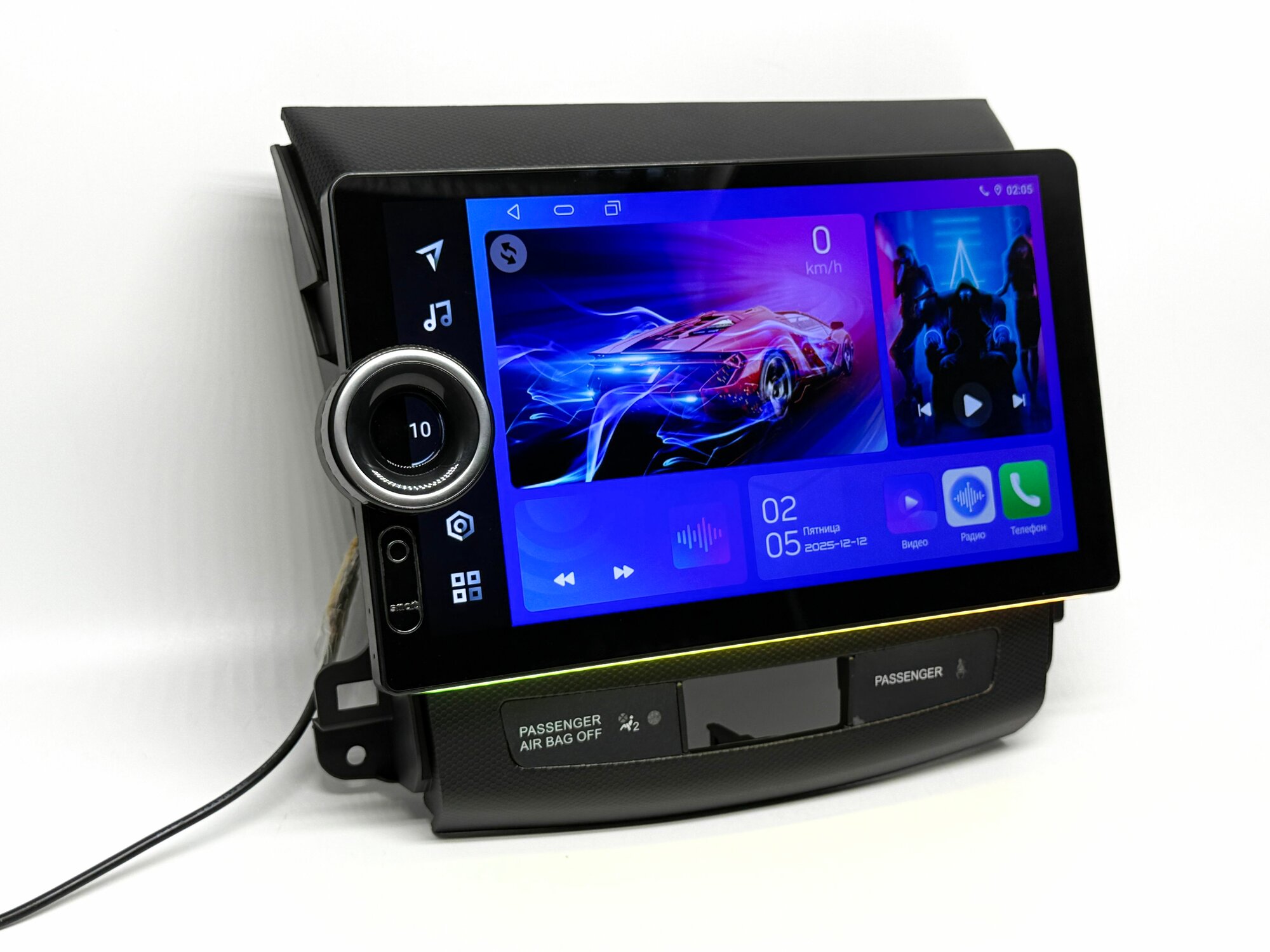 Магнитола 8-core 4/64 ГБ Mitsubishi Outlander XL ХЛ 2006-2012 RGB-подсветкой и крутилкой