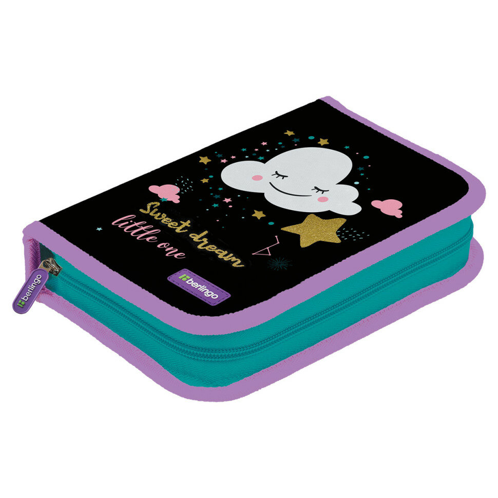 Пенал 1 отделение, 200*140*40 Berlingo "Little cloud", дополнительная откидная секция, полиэстер, 349884