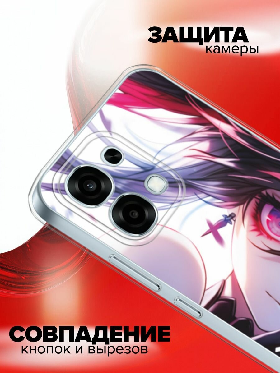 Силиконовый чехол на Oppo A6 Pro / Оппо A6 Про с принтом Взгляд аниме — фото 1
