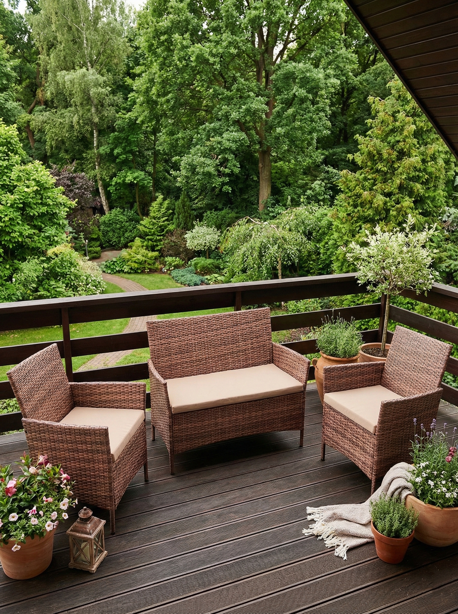 Комплект из искусственного ротанга Киото Лайт (Kioto Light ), капучино