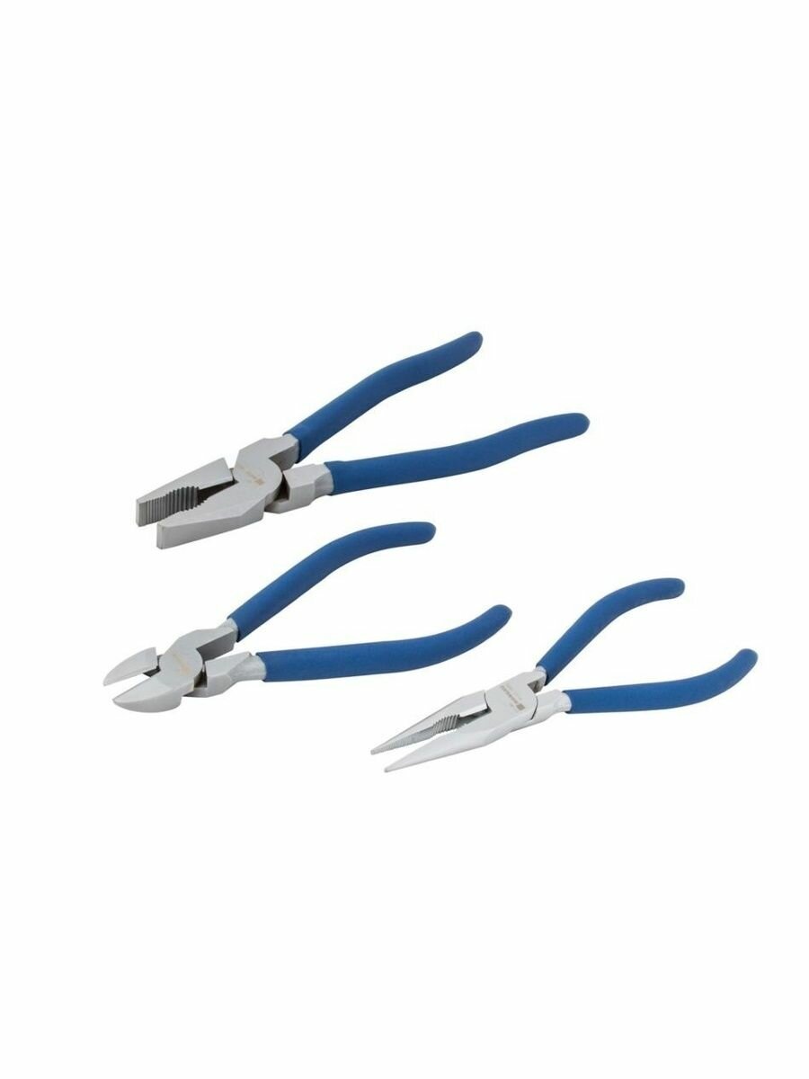 Набор усиленного губцевого инструмента NORGAU Industrial пассатижи утконосы бокорезы из закаленной Cr-Mo стали, 3 предмета