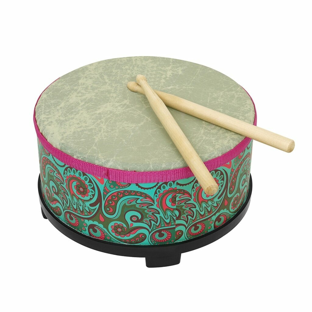 10-дюймовый Напольный Барабан, Детский Ударный Инструмент с Ножками и 2 Колотушками для Школьного Ручного Барабана Frame Drum