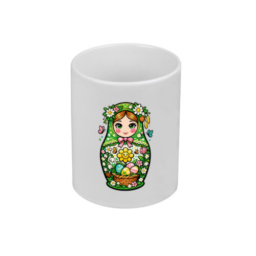 Кружка «Весенняя матрешка» (белый)