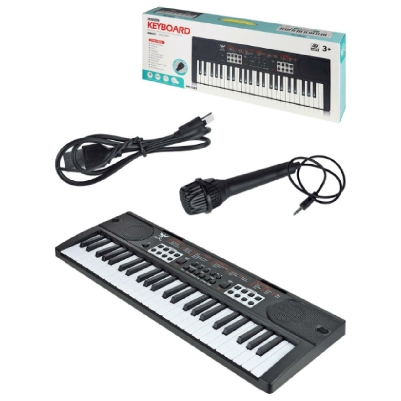 Музыкальная игрушка "Синтезатор" 49 клавиш, USB в комплекте (3xAA не входят ), в к 23x61x8 см