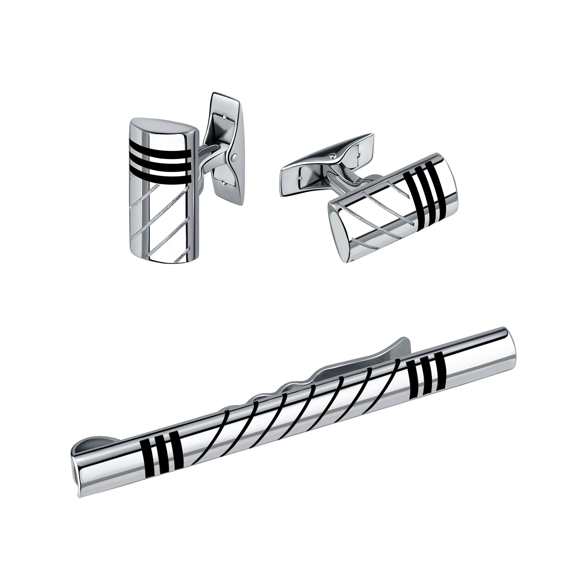 Запонки, серебро, 925 проба, родирование