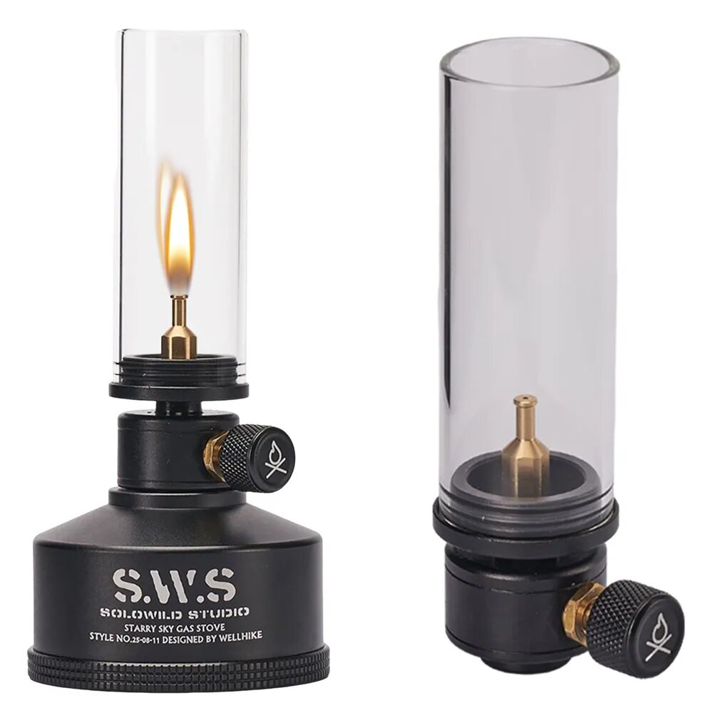 Газовая лампа для кемпинга WELLHIKE Звёздное небо с регулируемым клапаном и защитным стеклом