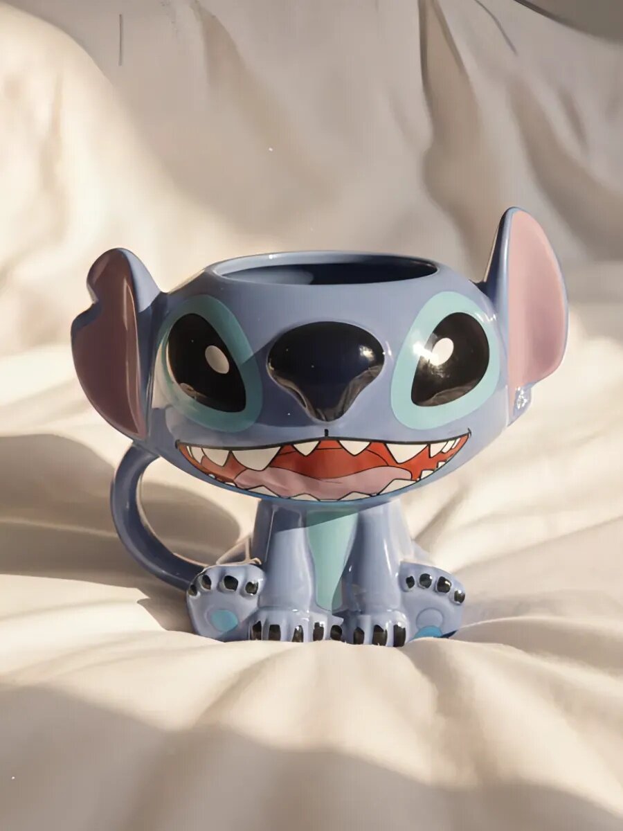 Кружка от бренда "Тепло в руках" - "Стич", керамическая, для детей, перламутровый цвет, 1 шт