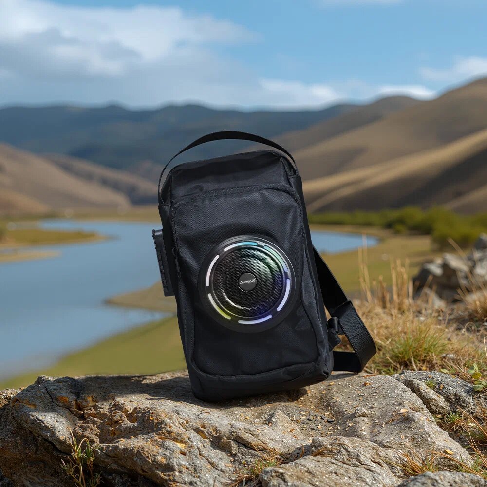 Рюкзак-колонка с мощным басом, подсветкой, 2500 мАч и , IPX5 | Для вечеринок, пикников, путешествий (S-С кодовым замком)