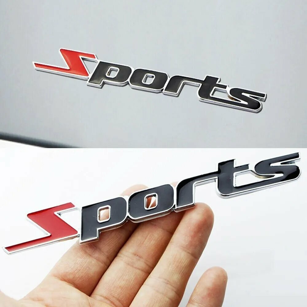 Шильдик для автомобиля Спорт / Sport для Лада (Lada) / Значок, эмблема, наклейка для авто / Цвет хром
