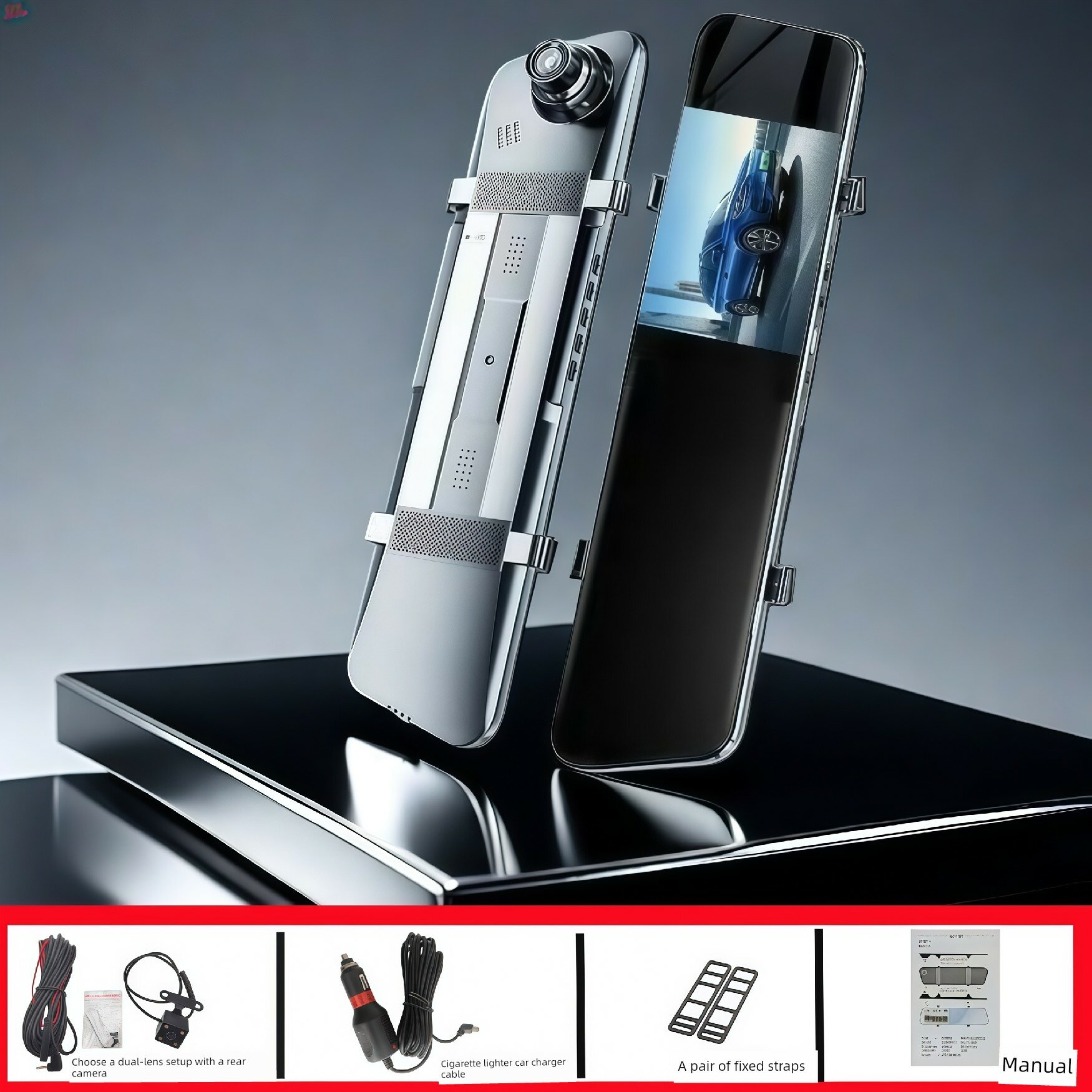 1080P HD IPS автомобильная видеорегистратор с памятью 64 ГБ, одиночная камера, экран 4 дюйма, питание от прикуривателя