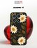 Черный матовый чехол на Xiaomi 17 / Сяоми 17 с принтом ромашки