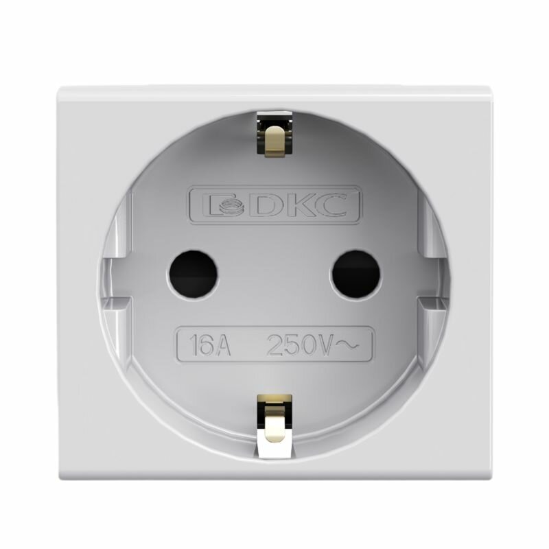 Розетка 1-м 2мод. Viva 16А IP20 2P+E с заземл. защ. шторки сер. DKC 45025