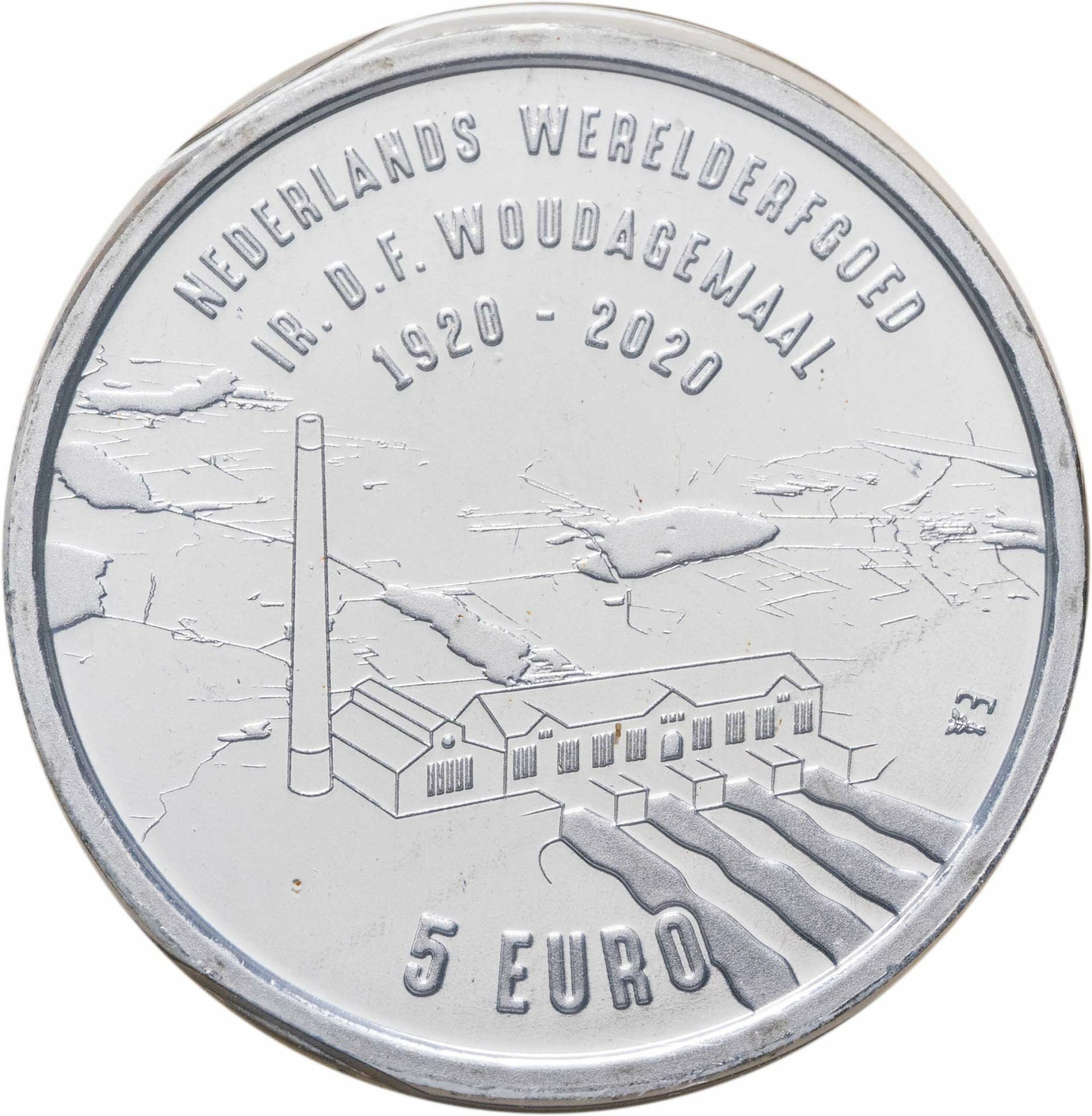 Нидерланды 5 евро 2020 "100 лет паровой насосной станции Вауда в Ваудагемал", Медь, в сохранности BUNC