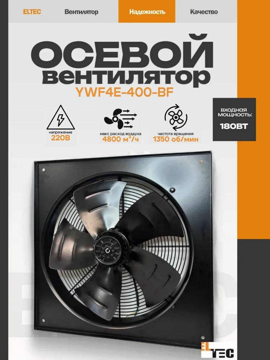 Осевой вентилятор ELTEC YWF4E-400BF квадратный с проводом питания 1,3м