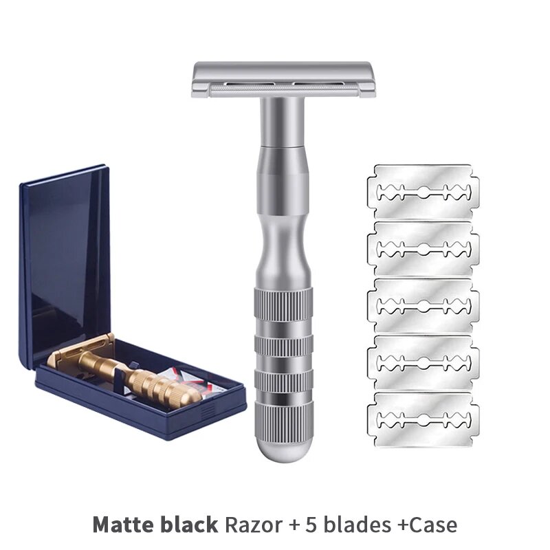 Классическая двухсторонняя старомодная бритва из алюминиевого сплава, водонепроницаемая и Нержавеющая бритва