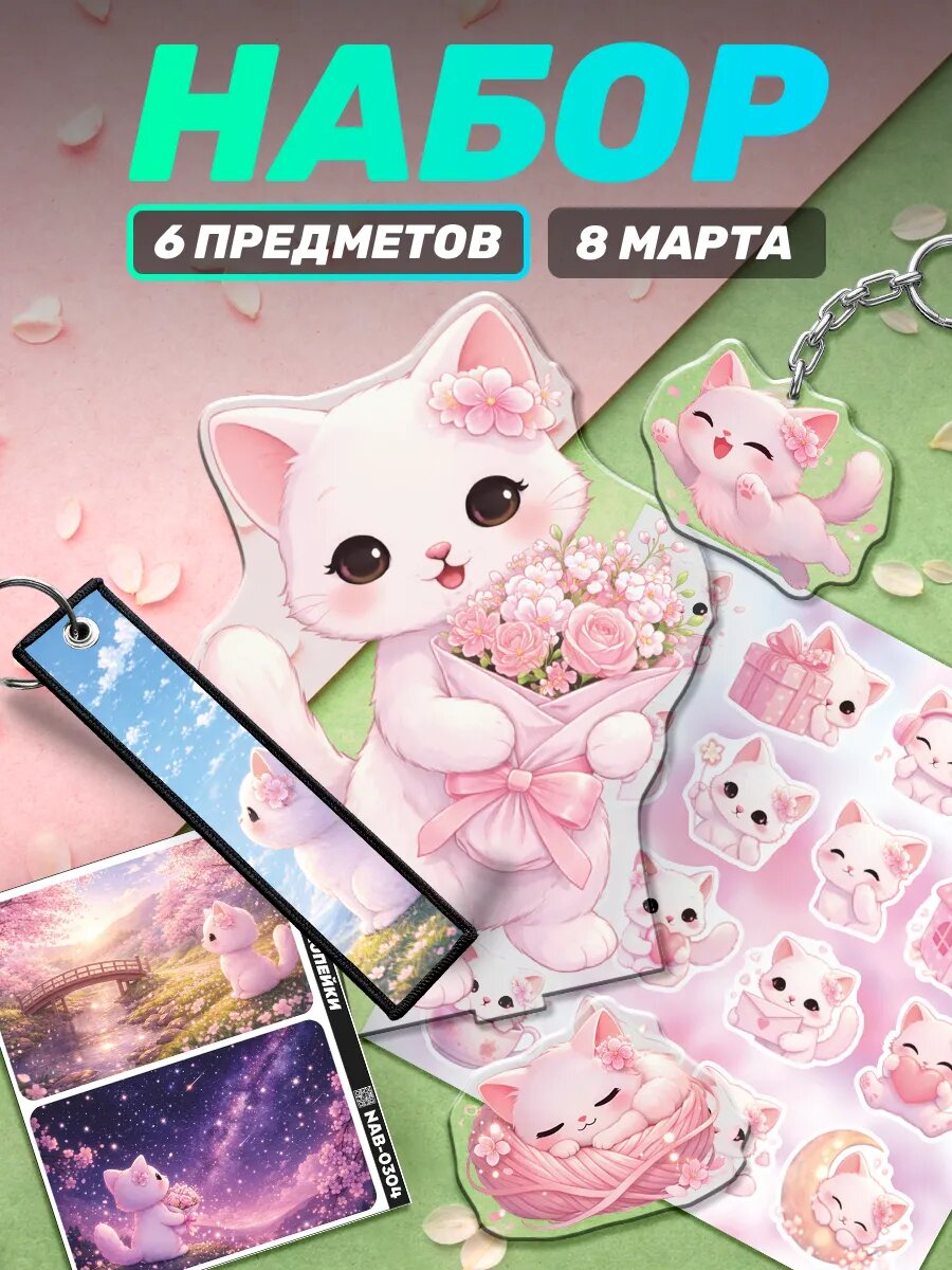 Подарочный набор набор на праздник 8 марта котики
