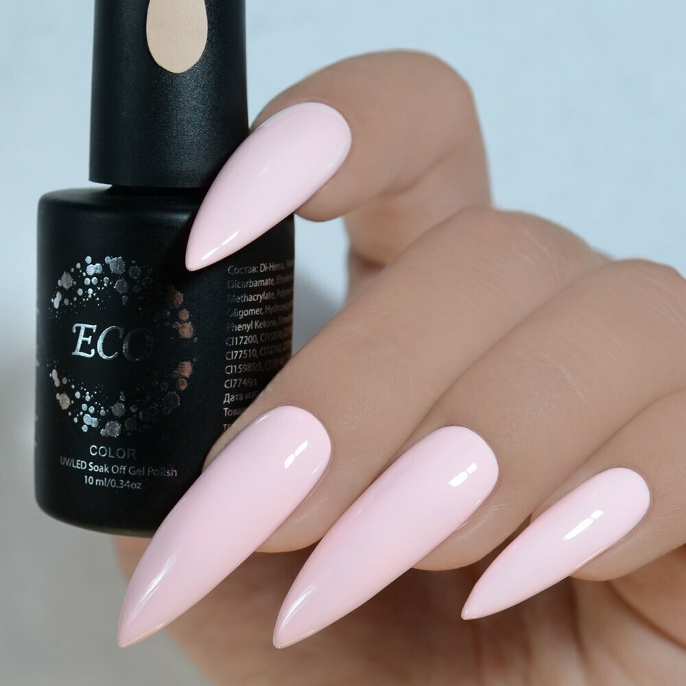 Гель-лак ECO Professional №20 "Пастельно-розовый", глянцевый, трехфазный, UV/LED сушка