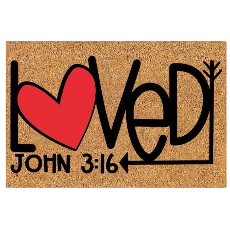 Льняной коврик для входной двери с антискользящей резиновой основой, День святого Валентина 1 - 40смх60см