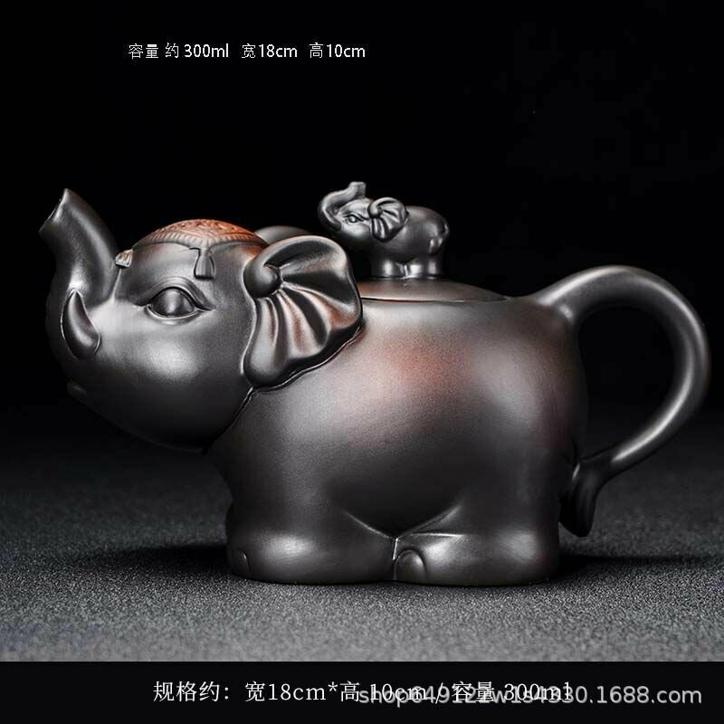 Новый чайник из фиолетовой глины для домашнего использования, чайник Сиши, чайник с изображением благоприятного слона, рельефная фиолетовая глина, полуручная работа, чайный сервиз для кунг-фу, подарочный товар.