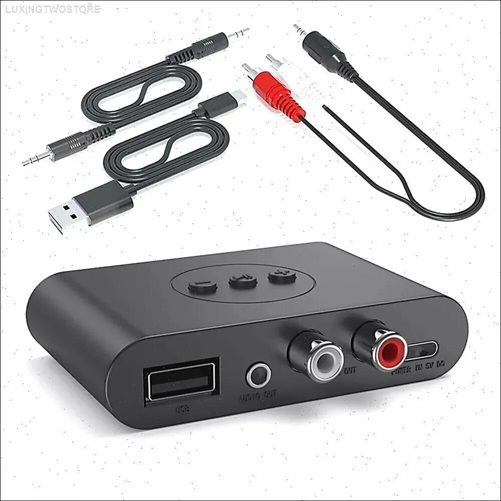 Bluetooth 5.3 аудио приемник NFC USB U диск RCA 3.5 мм для автомобильного динамика