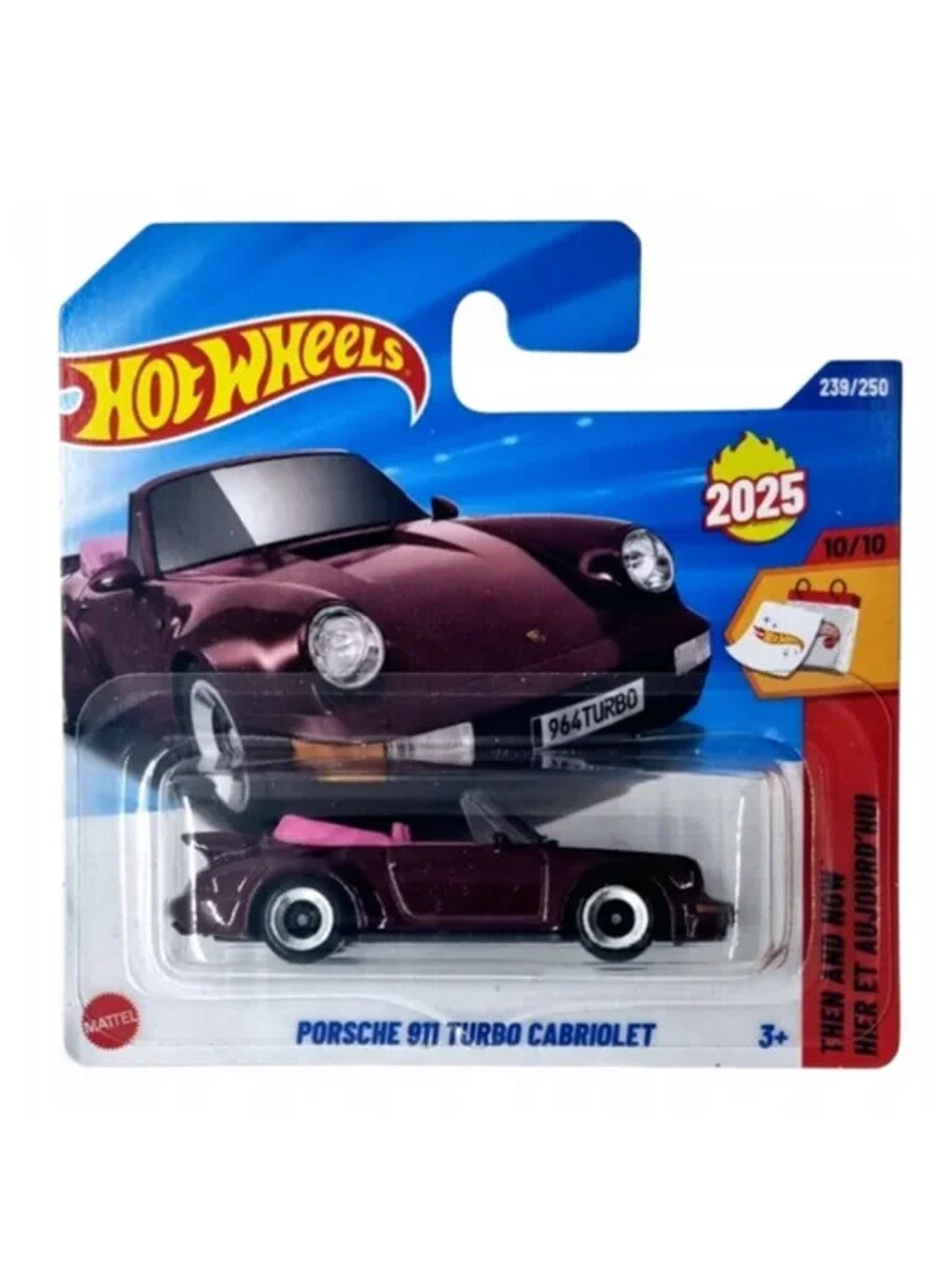 HYW37 Hot Wheels машинка металлическая игрушка коллекционная масштабная модель Porsche 911 Turbo Cabriolet кейс 2025