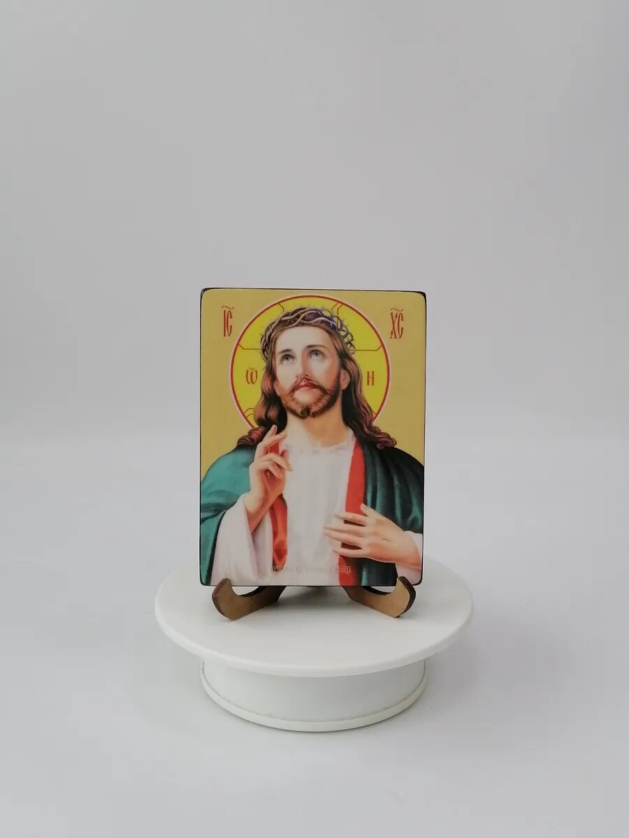 Господь в терновом венце, 9x12x1,8 см, арт Ид3764