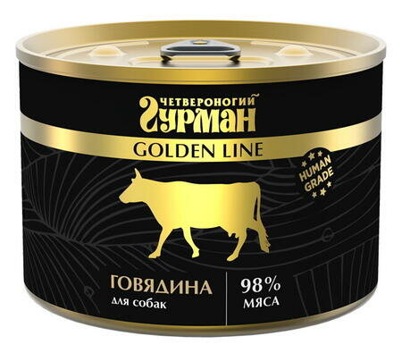 Четвероногий гурман Golden line 525 г влажный корм для собак с говядиной в желе