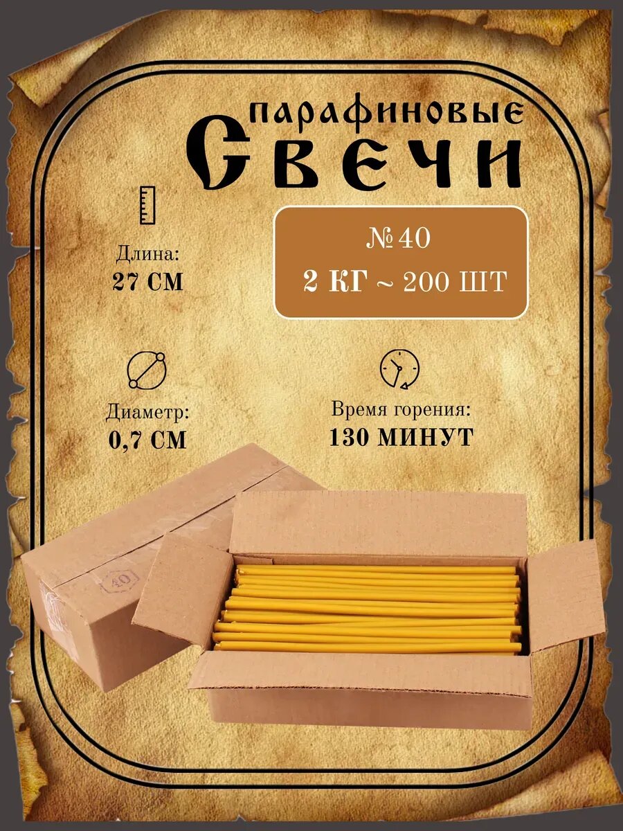 Свечи церковные парафиновые №40