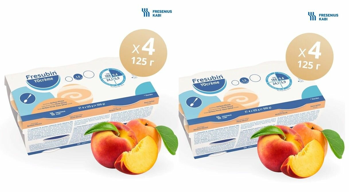 Фрезубин 2 ккал Крем-йогурт/ Fresubin 2 ккал Crеme со вкусом абрикос-персик, 8 шт. х 125гр.