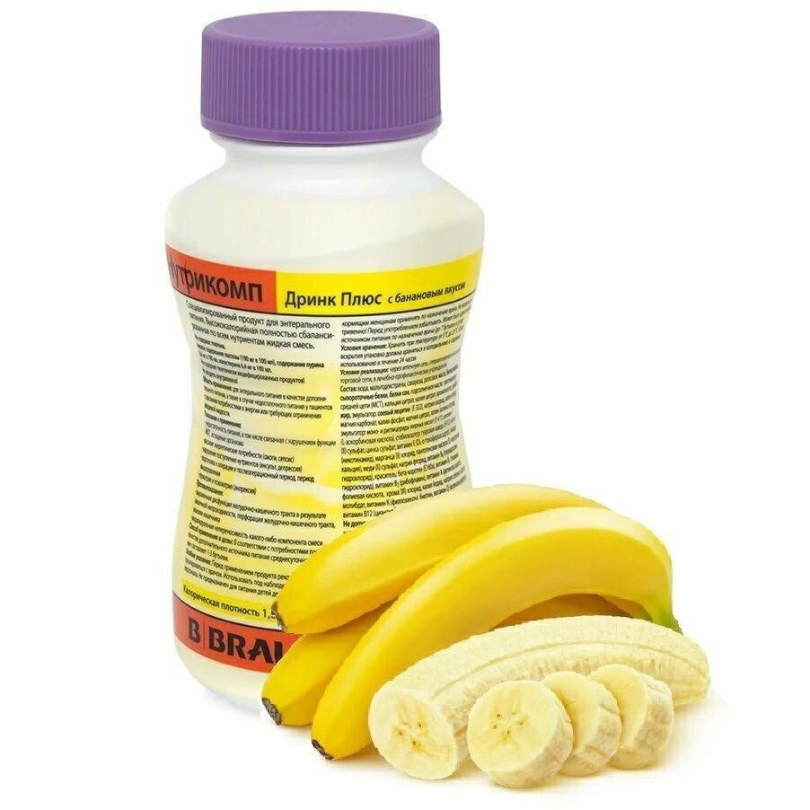 Нутрикомп Дринк Плюс B.Braun, со вкусом банана, 1штх 200мл.