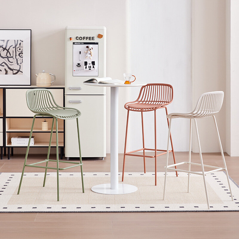 Кованое железо барный стул барный стул высокий стул современный простой молочный чайный магазин интернет знаменитость балкон высокий стул цветной дом