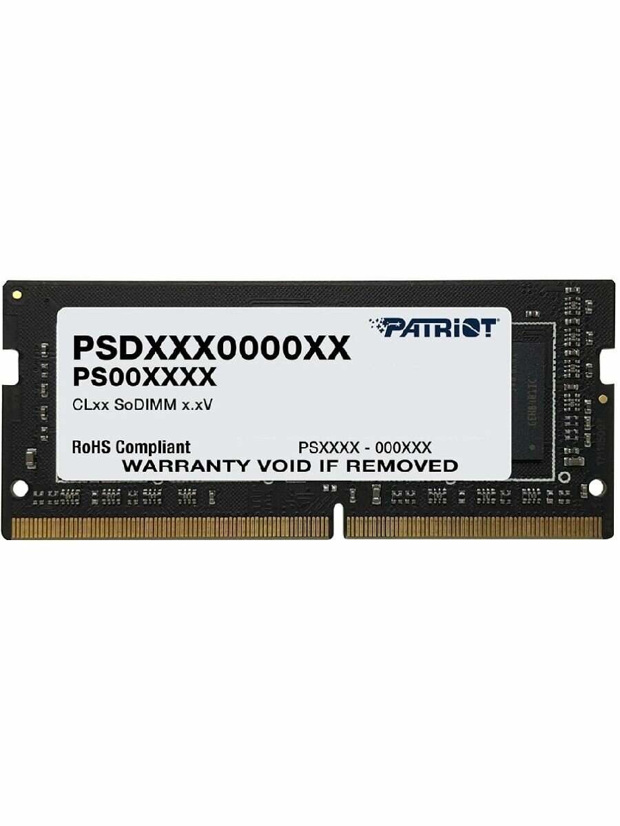 Оперативная память Patriot Memory PSD48G32002S ГБ, DDR4, SODIMM, 3200 МГц, CL22