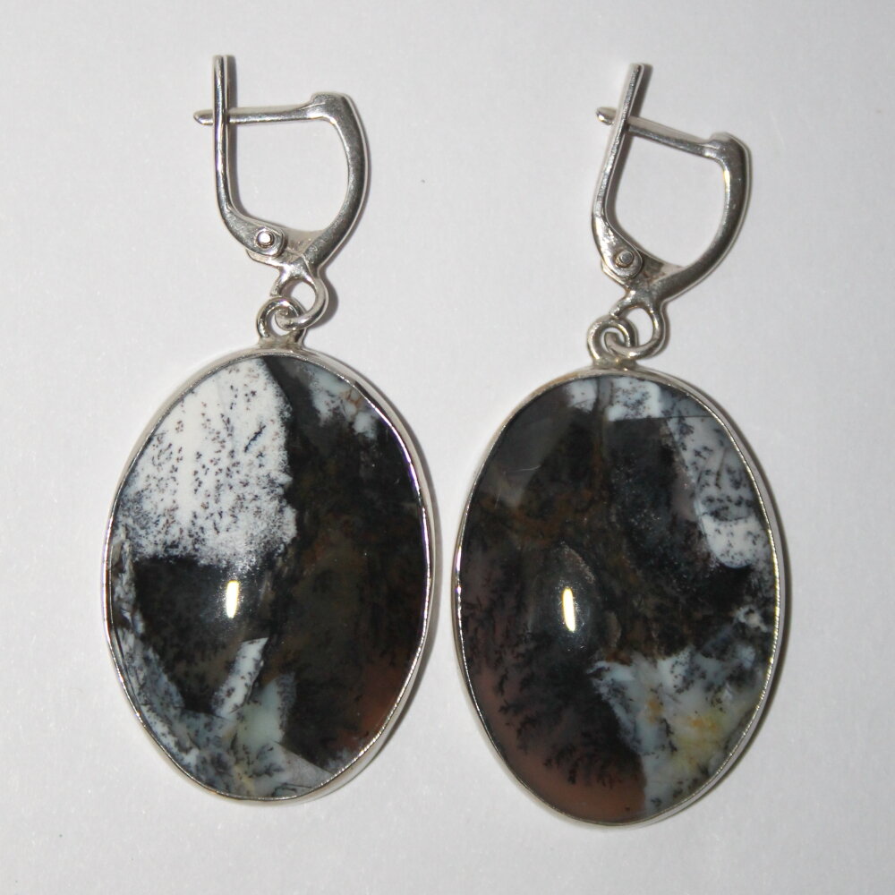 Серьги с подвесками, агат