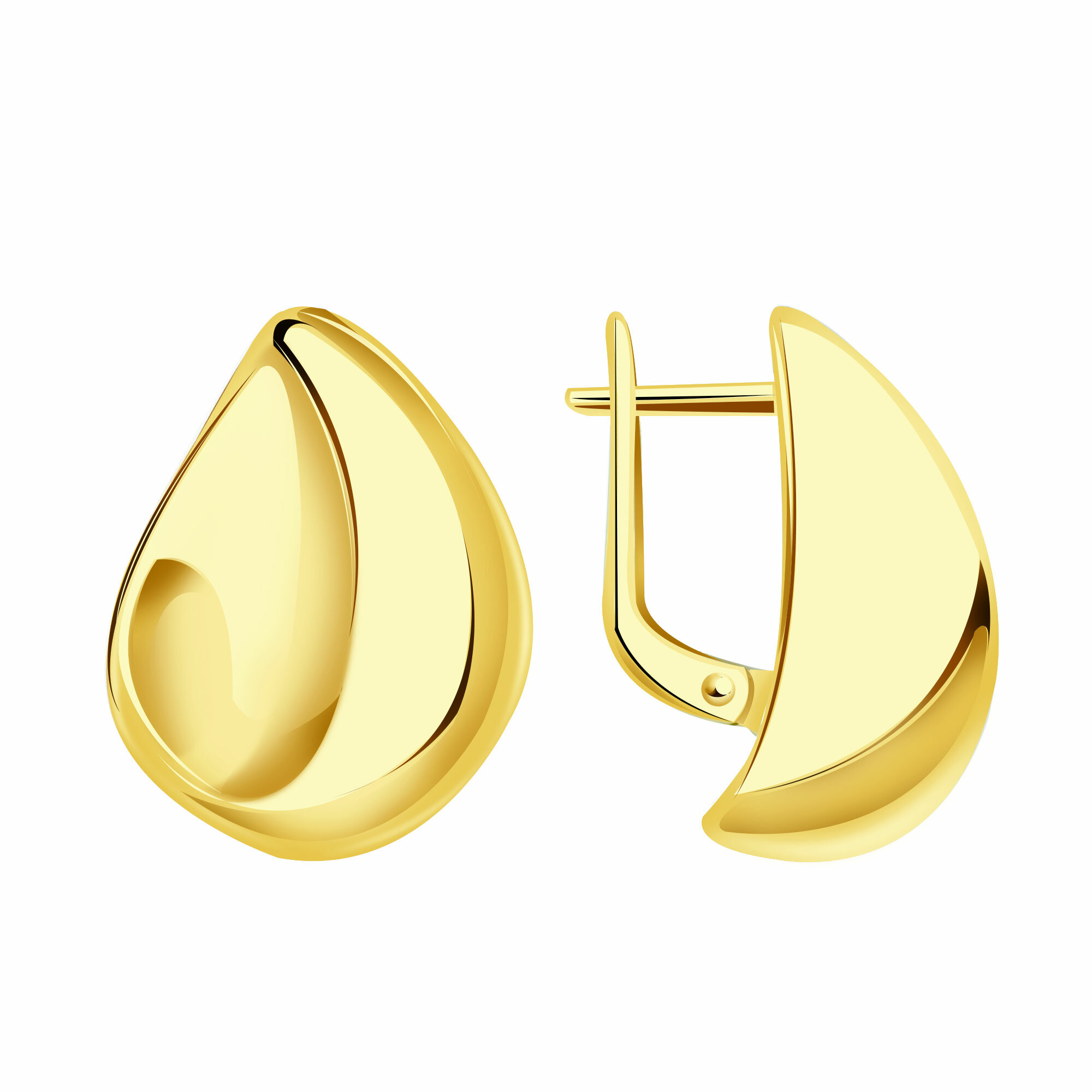 Серьги, желтое золото, 585 проба