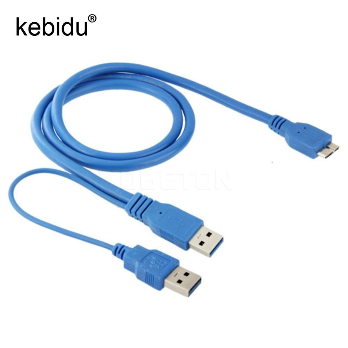 Длина kebidu 50 см Двойной USB 3.0 A на Micro-B USB 3.0 Y-кабель для корпуса жесткого диска Компьютерный кабельный разъе