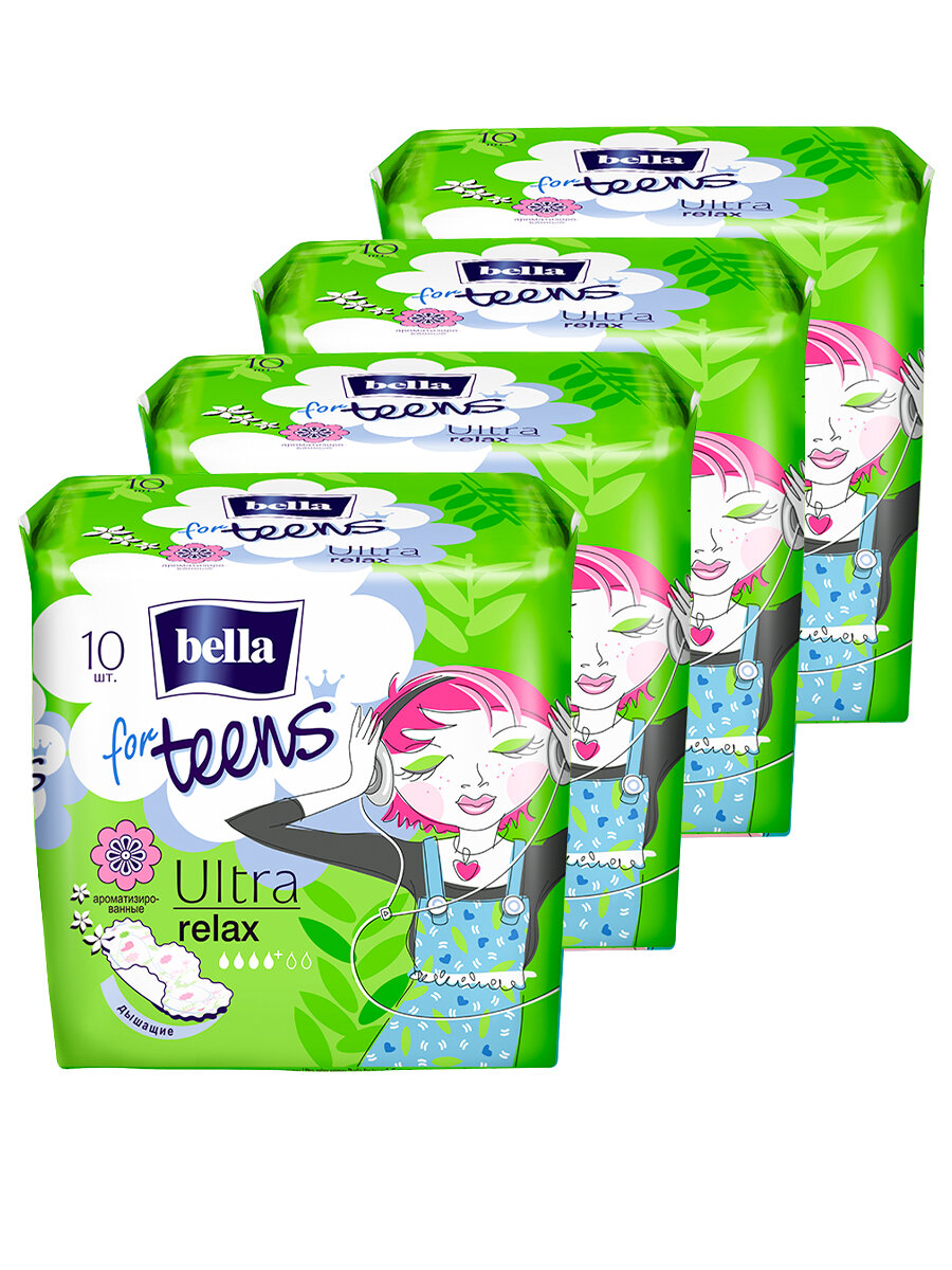 Bella Супертонкие прокладки женские Ultra relax 4х10 шт 4 капли