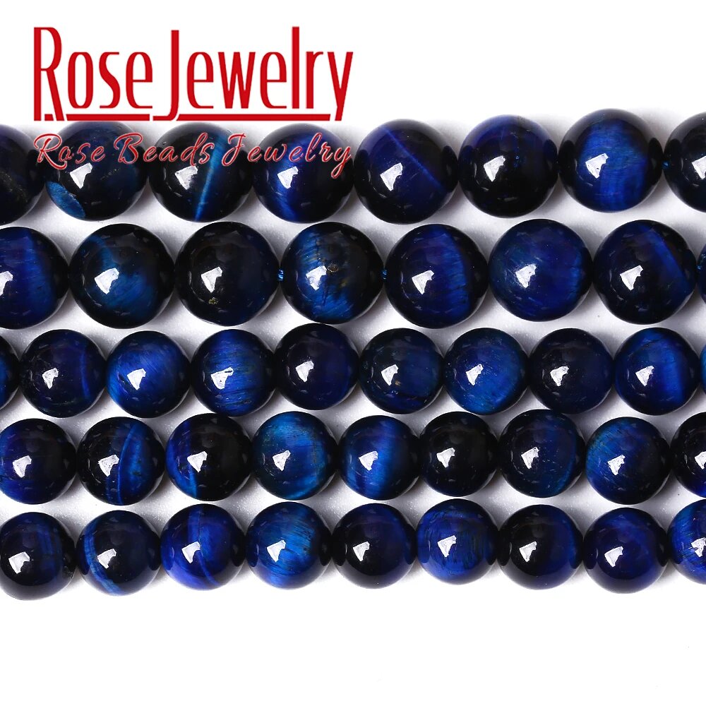 Бусины из синего тигрового глаза Rose and Beads 4-14 Темно-синий, 6mm 60pcs beads, Lapis Tiger Eye