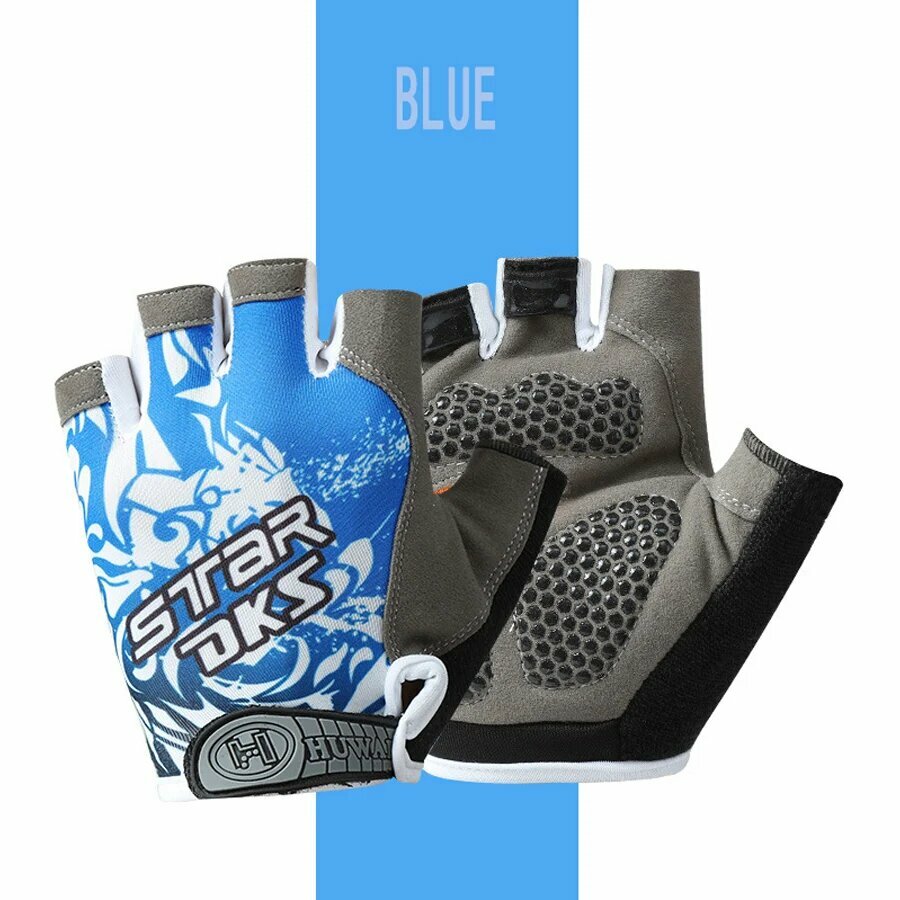 Велосипедные перчатки для женщин и мужчин с противоскользящей поглощающей Синий, М, Синий